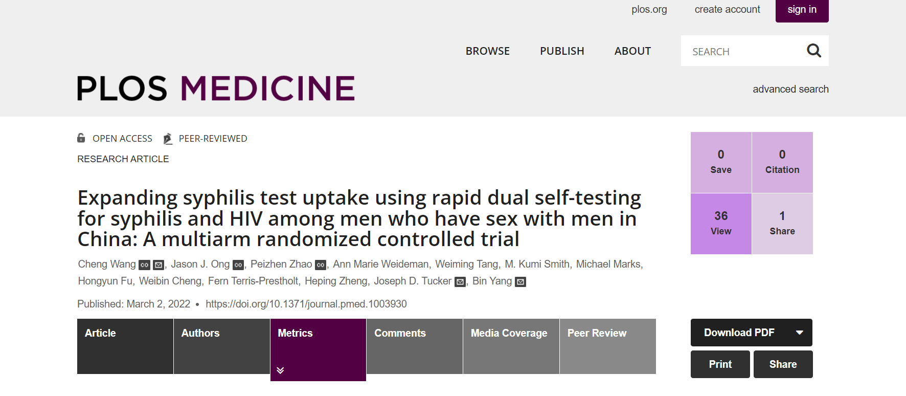 【科研动态】南方医科大学皮肤病医院性病防治团队在《PLoS Medicine》期刊发表最新研究成果__广东省皮肤病医院官方网站